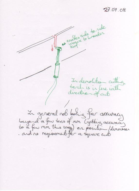 Special oxy-acetylene demolition cut skills